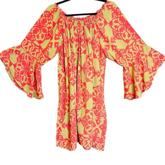 Uncle Frank | Dresses | Uncle Frank Anthropologie Orange Green Rayon ...